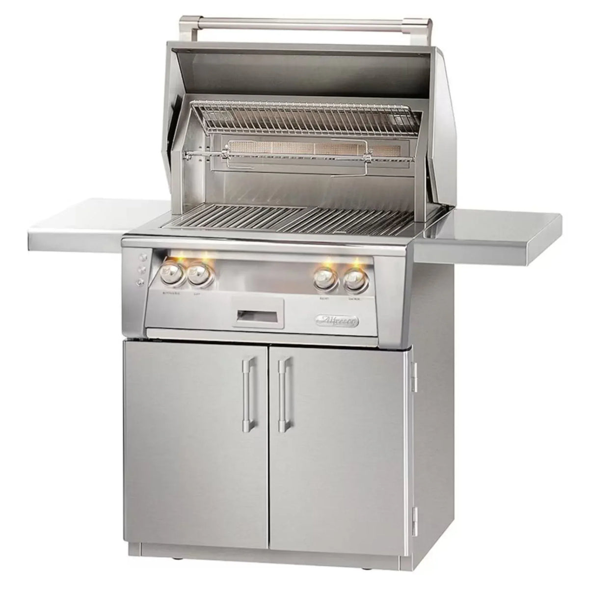 Alfresco 30-Inch Stainless Steel Freestanding Gas Grill w/ Rotisserie ...